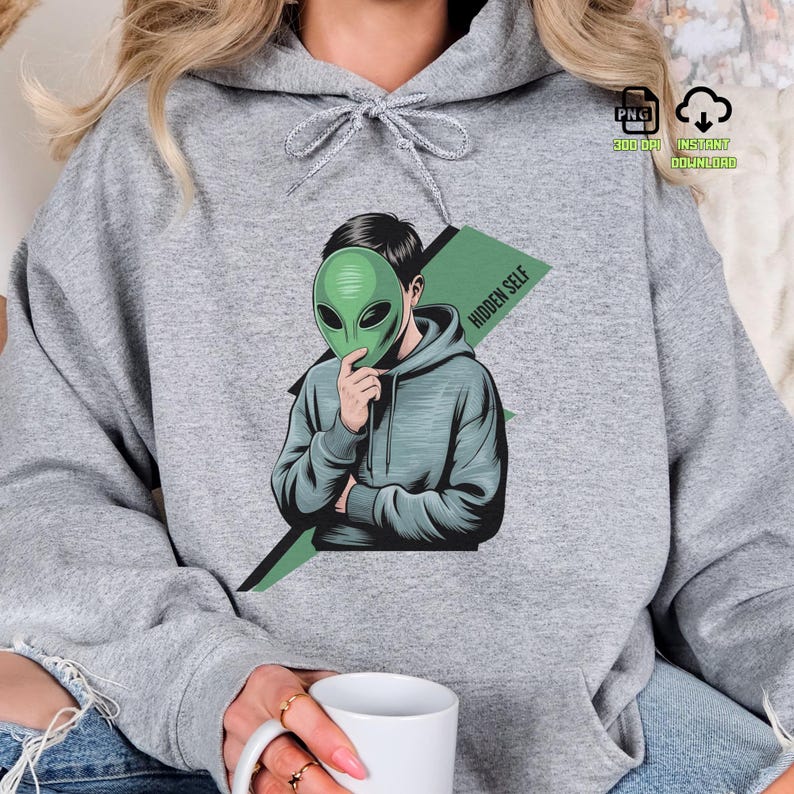 Alien Mask PNG – Sci-fi Cartoon Clipart – Funny Green Alien Face – 300 ...