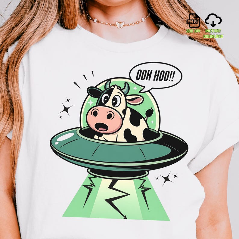 Funny Cow PNG – “ooh Hoo” Cartoon Clipart – 300 DPI Transparent Digital ...