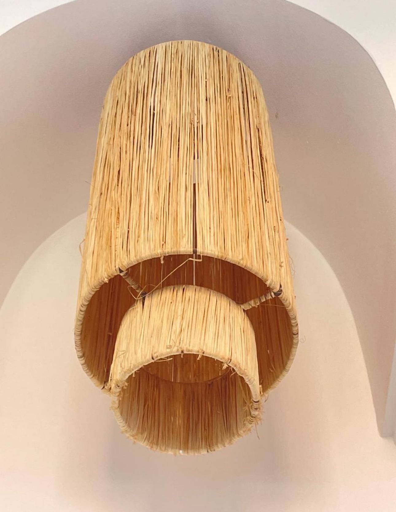 Raffia Pendant Light , Hanging Lamp Shade in Raffia - Etsy