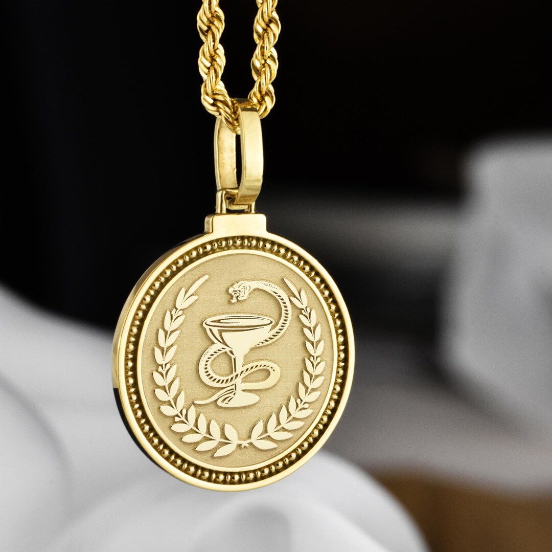 Sterling Silver Pharmacist Charm Necklace, Pharmacy Bowl Pendant - Etsy