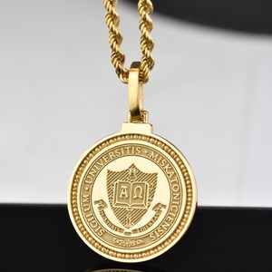 Sterling Silver Custom University Emblem Necklace: School Crest ...