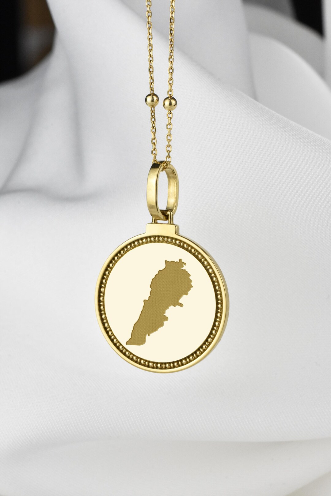 14K Solid Gold Lebanon Map Pendant Necklace, Lebanese Jewelry - Etsy