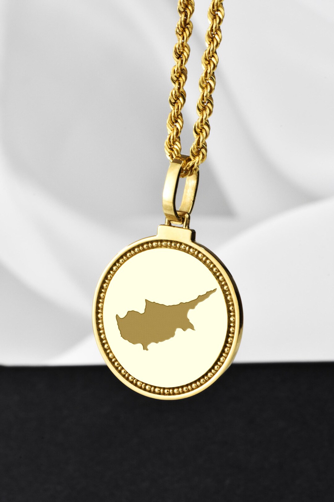 Sterling Silver Cyprus Map Necklace, Travel Pendant - Etsy