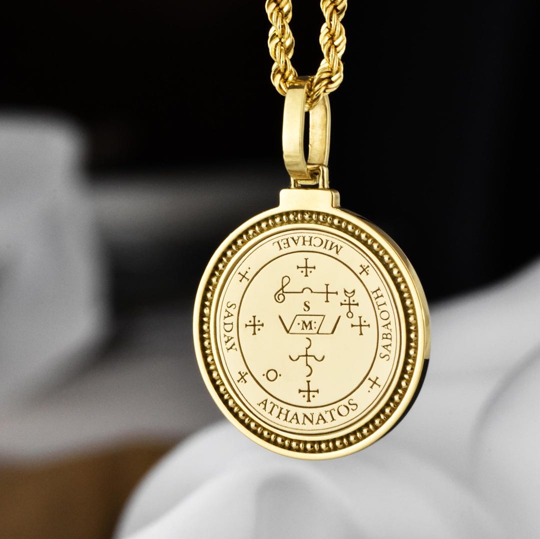 Sterling Silver Seal of Archangel Michael Necklace, Catholic Protection ...