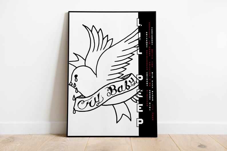 Lil Peep Poster | Crybaby Poster | Album Poster Prints | Wall Decor ...