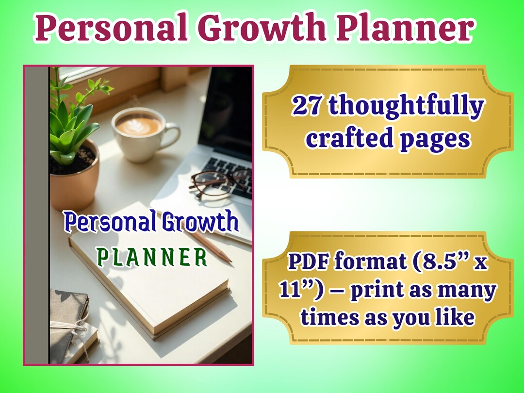 Personal Growth Planner Printable PDF 27 Pages – Daily, Weekly, Goal ...