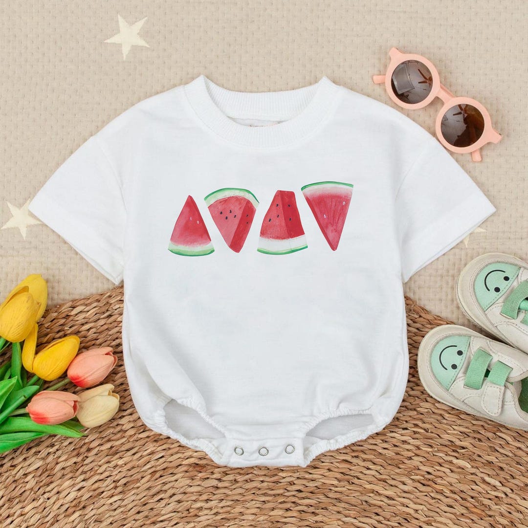 Watermelon Aesthetic Baby Romper, Graphic Bodysuit for Baby Girl ...
