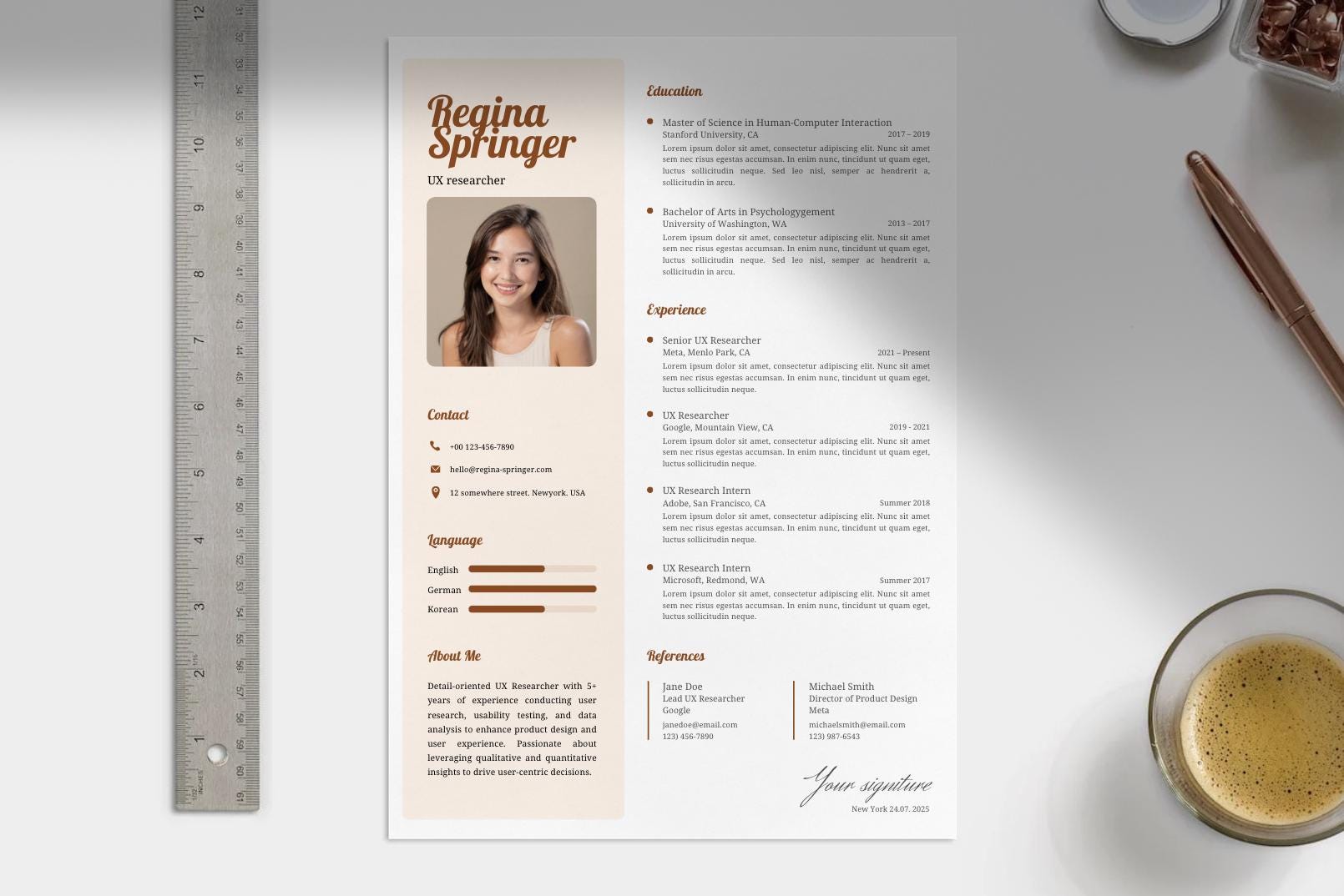 Modern Resume Template for Canva | Professional & Editable CV Design ...