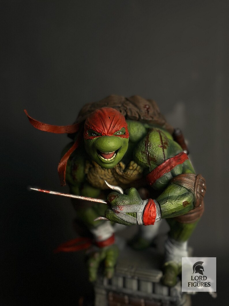 Handmade TMNT Raphael Resin Statue – Hand Painted Teenage Mutant Ninja ...