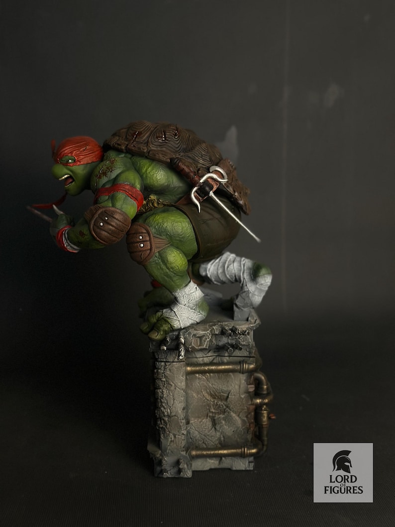 Handmade TMNT Raphael Resin Statue – Hand Painted Teenage Mutant Ninja ...