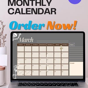 Skeleton-themed 2025 Digital Calendar | Spooky Gothic Planner ...
