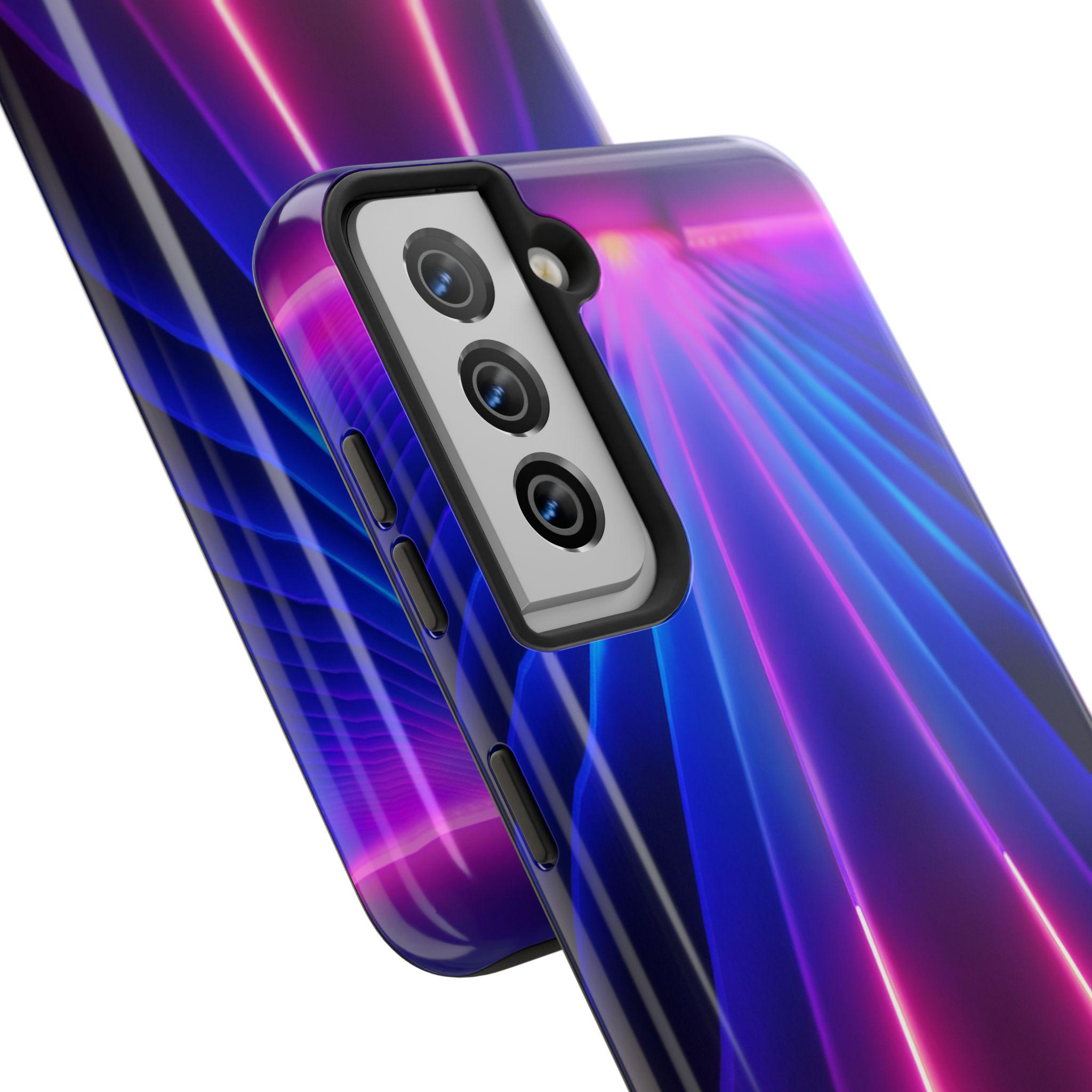 Retro Neon Glow Phone Case - Vibrant Electronic Design, Tough ...