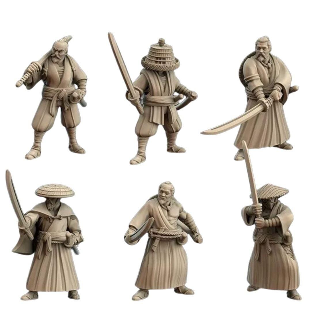 6 Samurai Ronin Miniatures 1:32 Scale Printed in 3D Model Kits DIY - Etsy