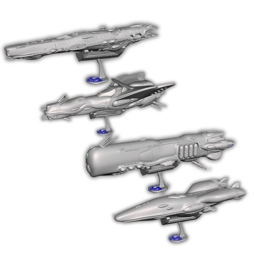 Fleet of 4 Zentraedi Ships Scale 1:8000 Macross Robotech Models Kits ...