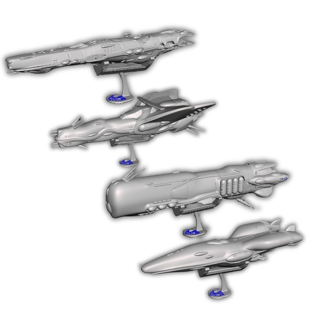 Fleet of 4 Zentraedi Ships Scale 1:4000 Macross Robotech Models Kits ...