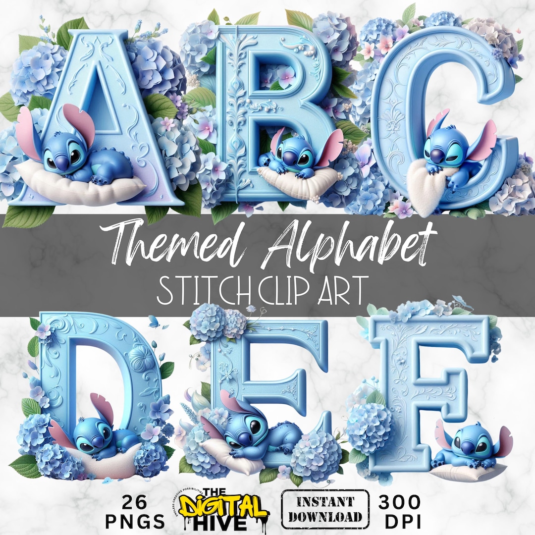 Stitch Alphabet Clipart | Lilo & Stitch Inspired Letters |high-quality ...