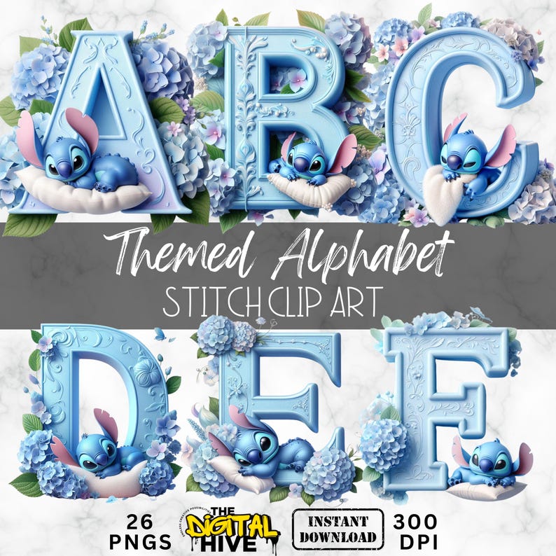 Stitch Alphabet Clipart | Lilo & Stitch Inspired Letters |high-quality ...