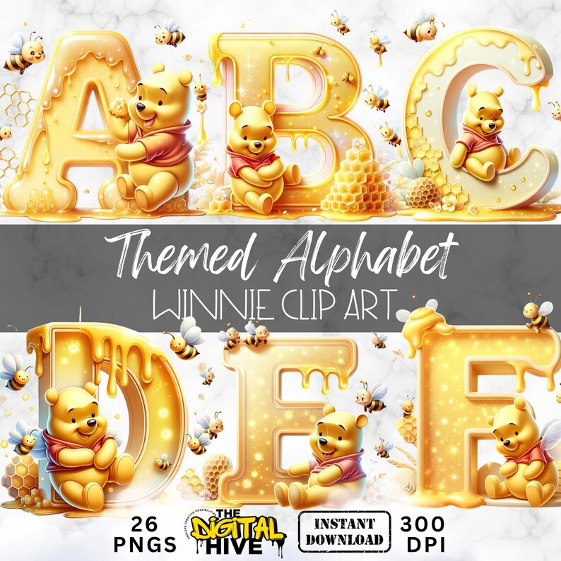 Clipart del alfabeto de Winnie the Pooh / PNG transparente de alta ...