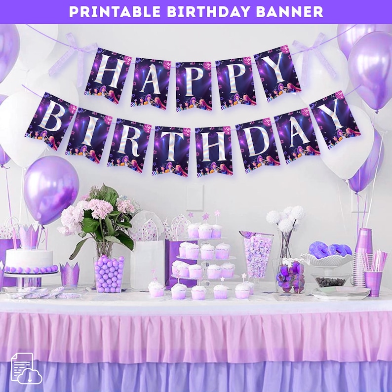 K-pop Demon Hunters Birthday Banner. Kpop Anime Bday Banner. HUNTRIX ...