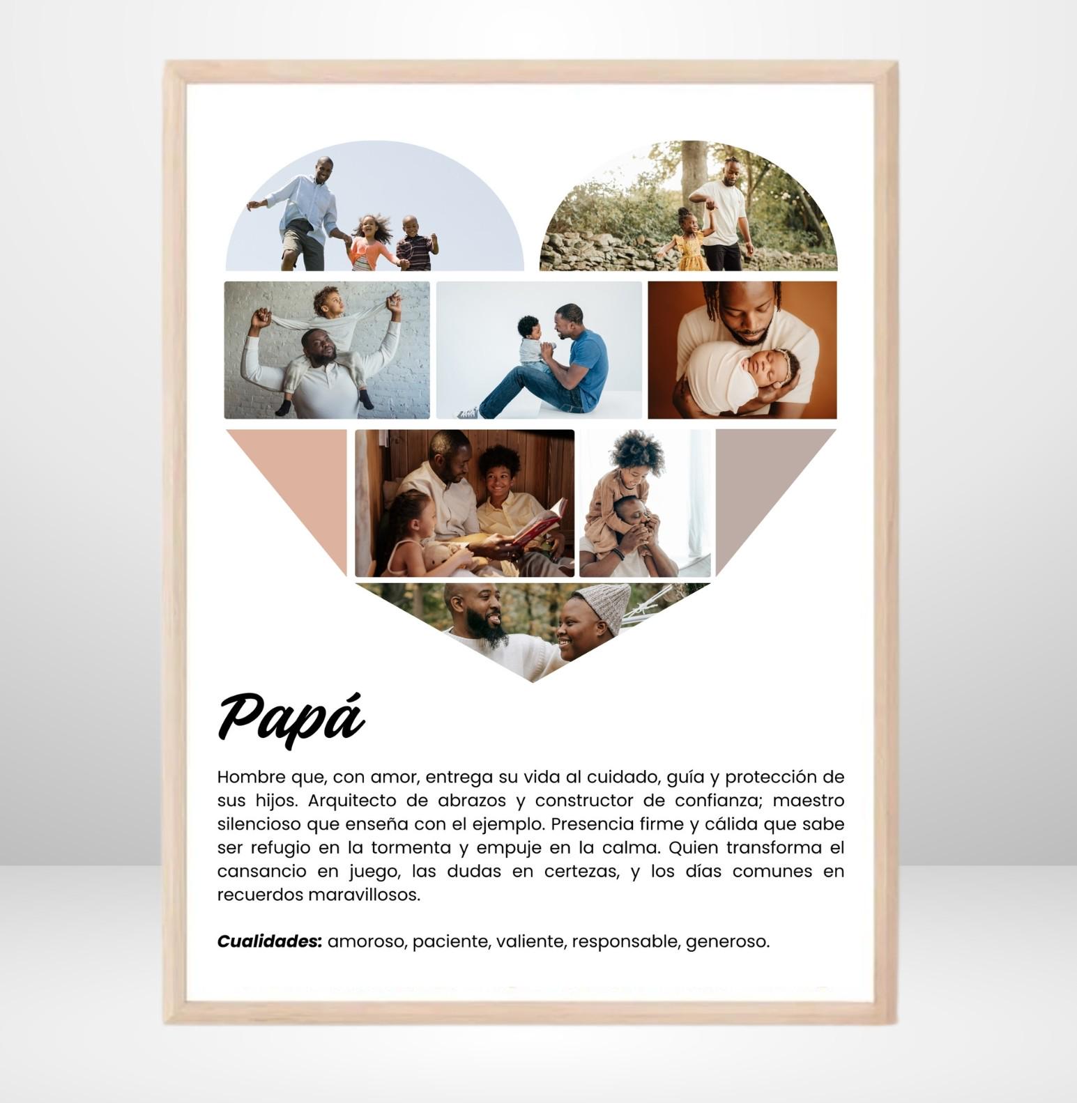 Plantillas Collage De Fotos + Definición De Papá, Regalo Personalizado ...