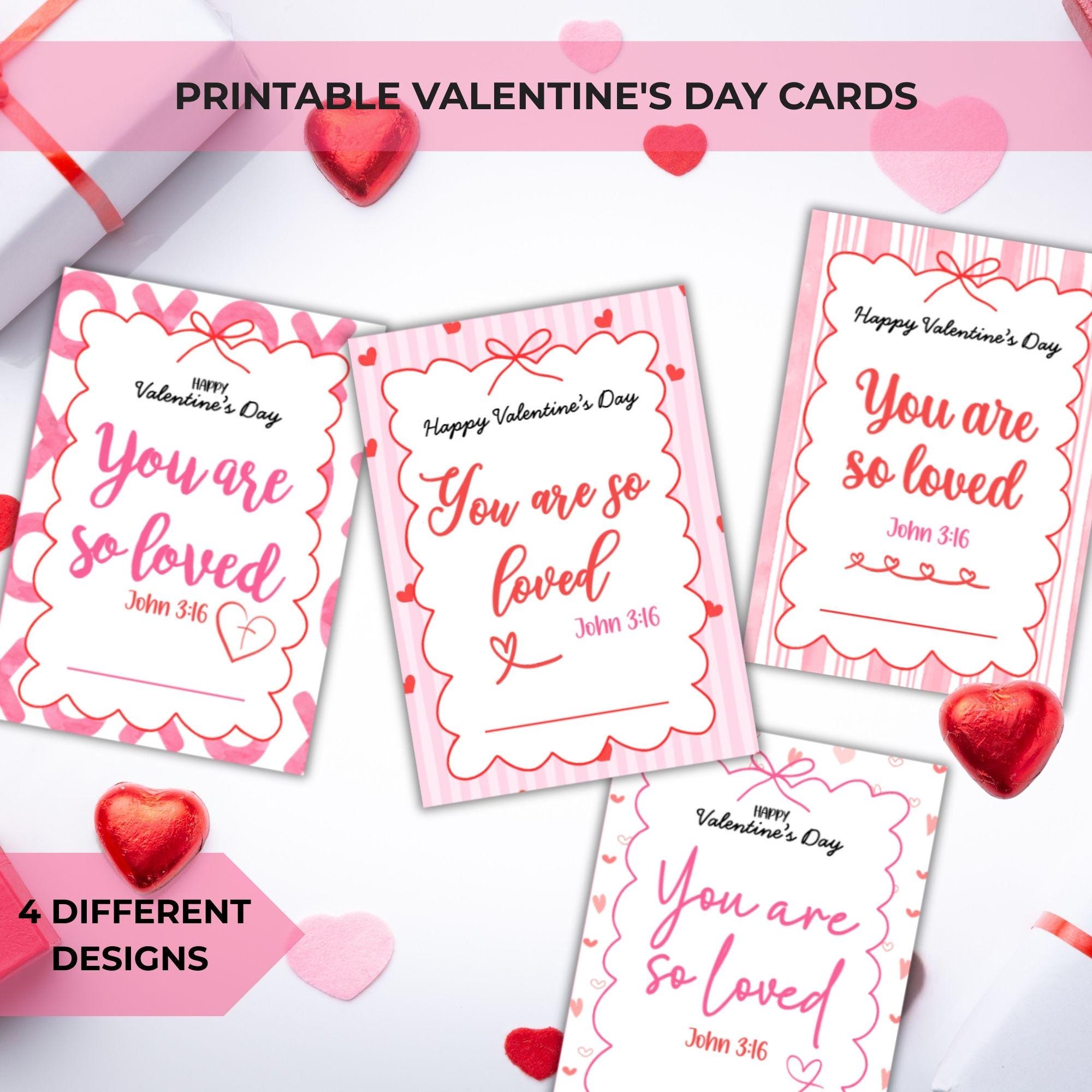 You Are so Loved VALENTINES CARDS, John 3:16, Christian Valentines ...