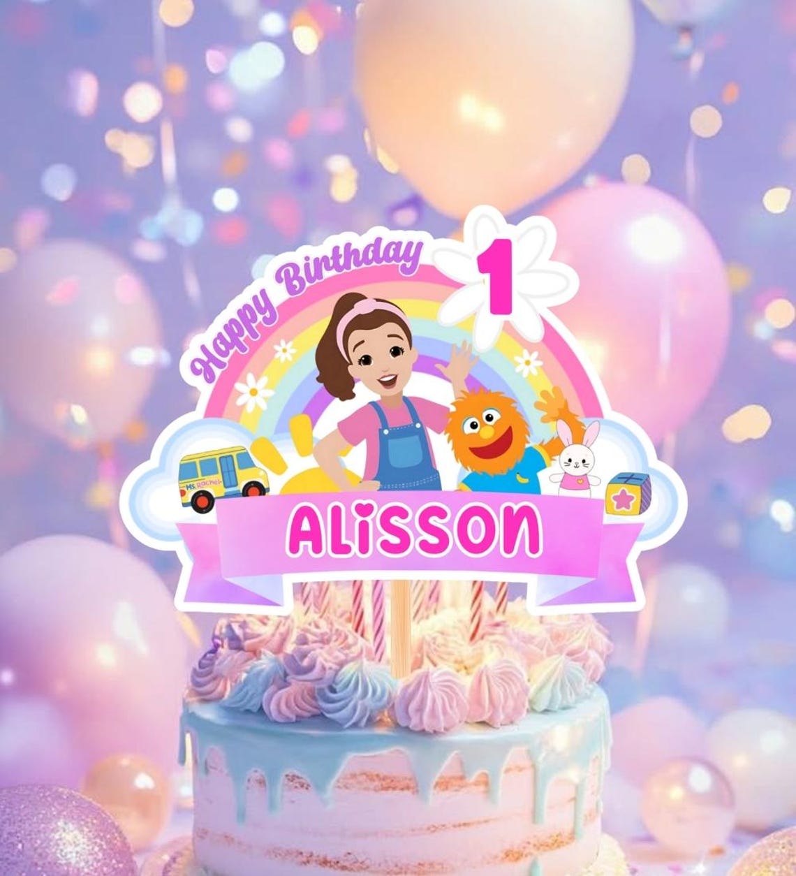 Ms. Rachel Cake Topper: Editable Birthday Party Template (printable ...