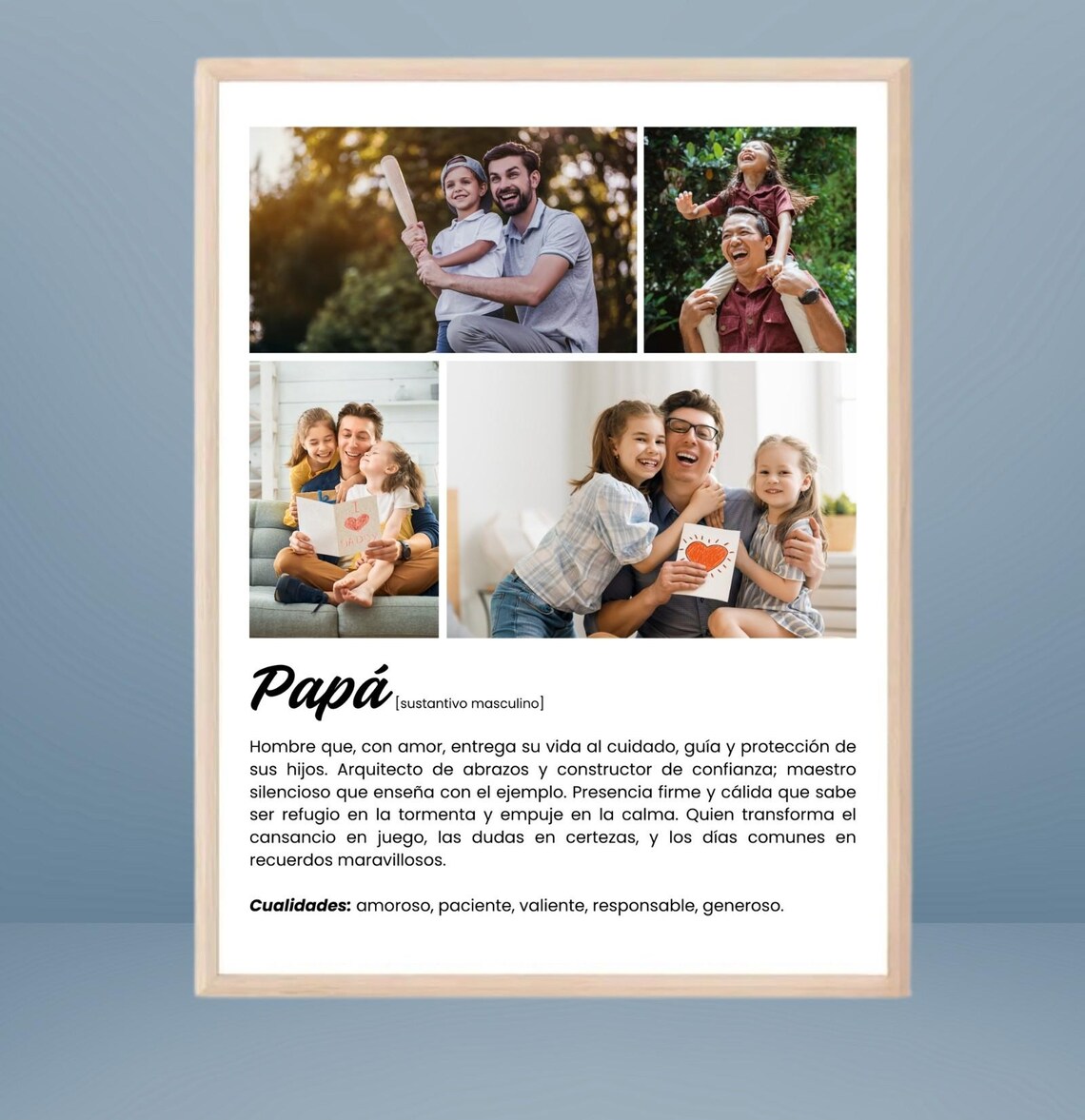 Plantillas Collage De Fotos + Definición De Papá, Regalo Personalizado ...