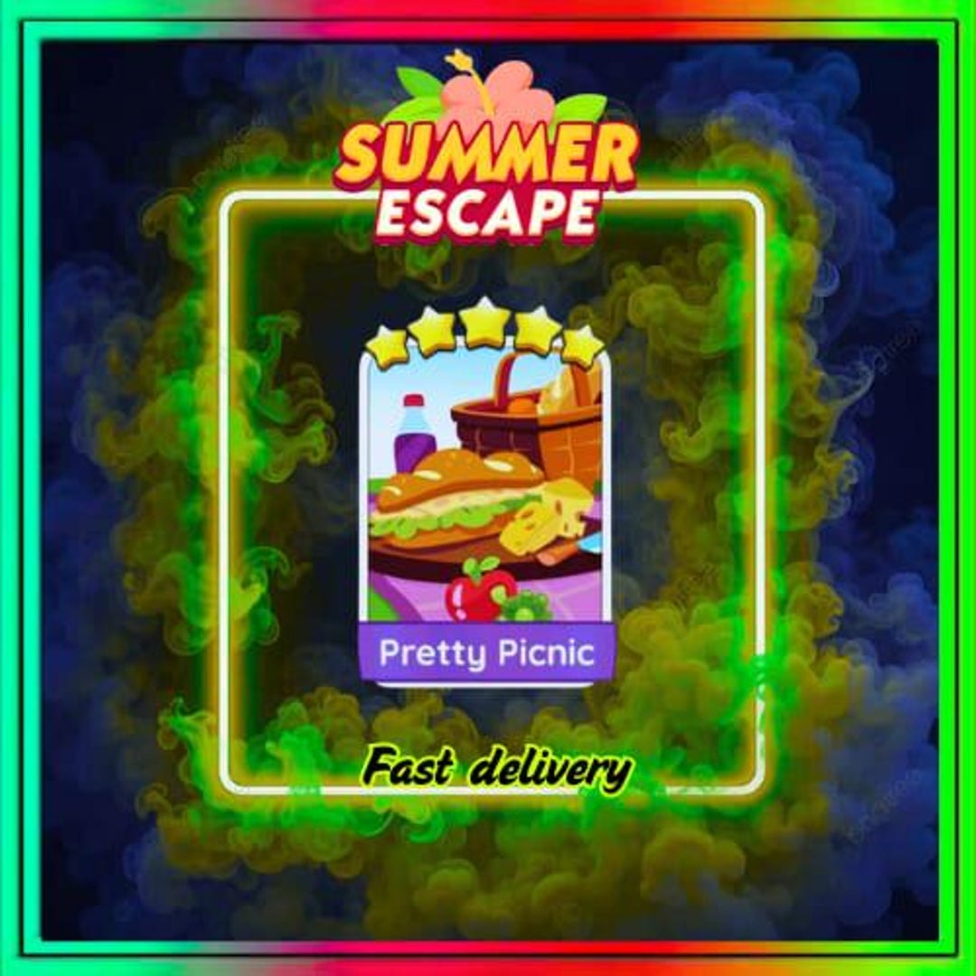 Pretty Picnic _ Monopoly_go 5 Star Stickers - Summer Escape Go Album ...