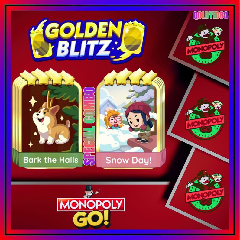 Bark the Halls & Snow Day! - Monopoly Go - Golden Blitz - 4 Star ...