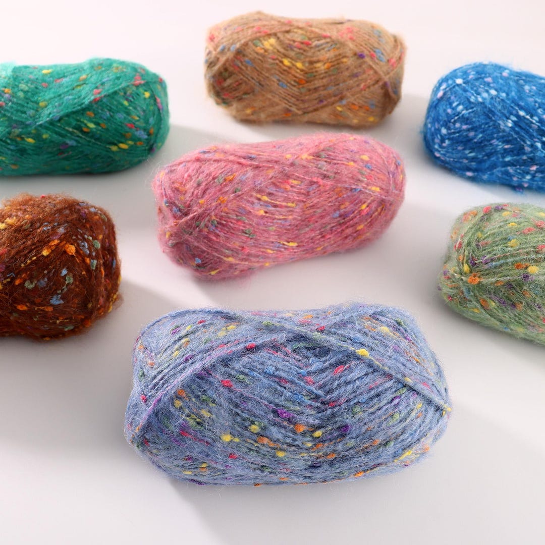 Soft Mohair Yarn - Rainbow Beans Yarn, Hand Knitting Yarn, Fluffy ...