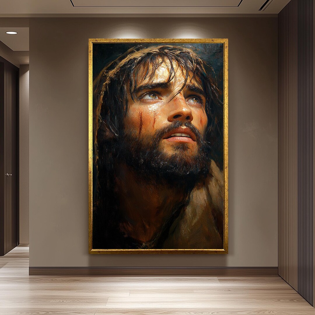 Jesus Christ Passion Painting, Emotional Religious Artwork, Hand ...