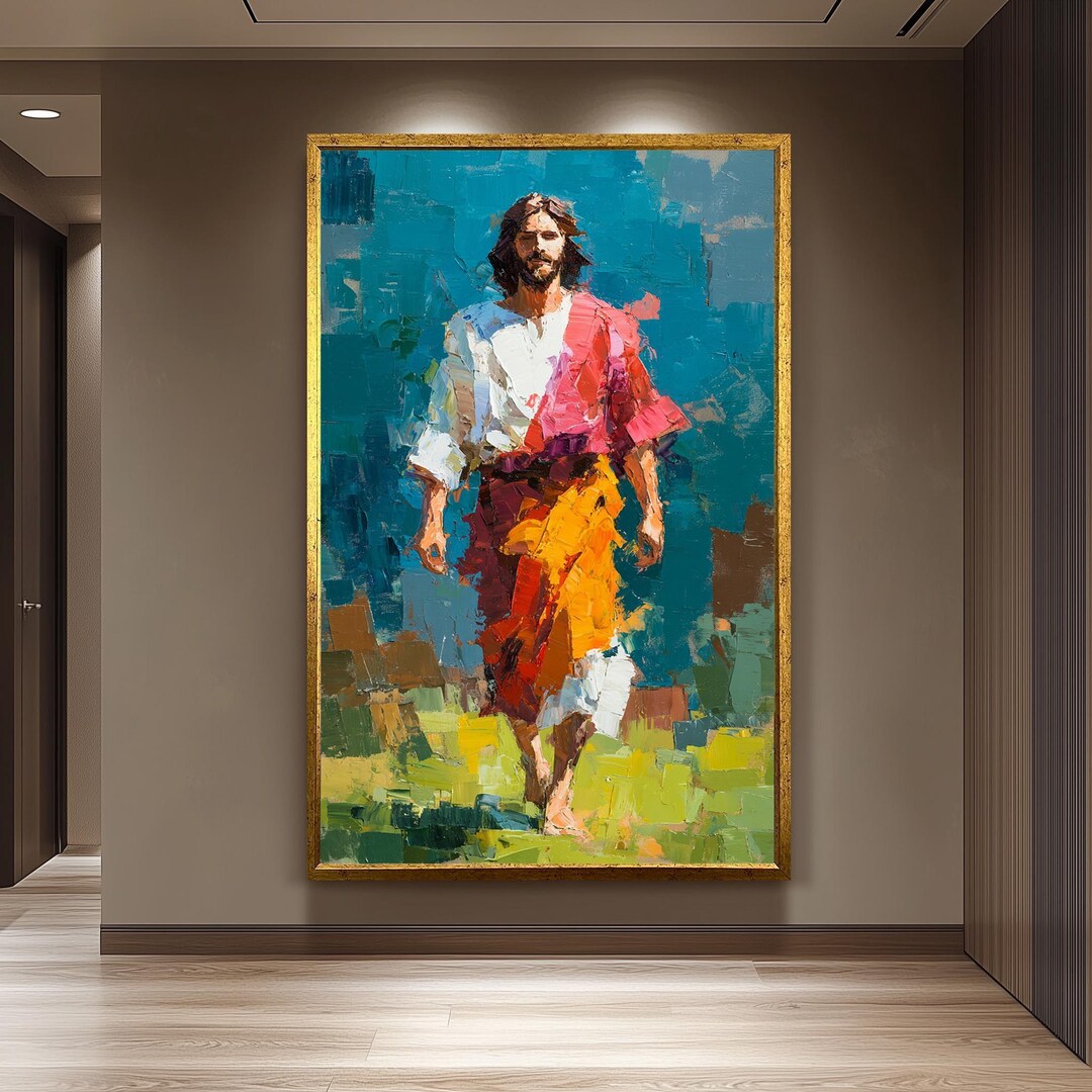 Abstract Jesus Canvas Print: Bold Impasto Style, Christian Wall Art - Etsy