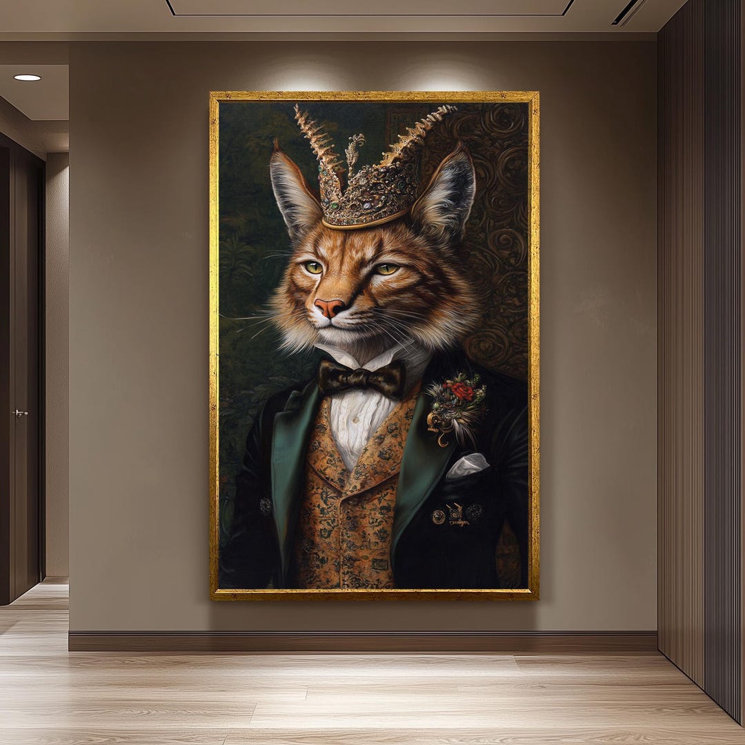 Regal Fox Portrait Print Set, Royal Animal Art, Whimsical Decor - Etsy
