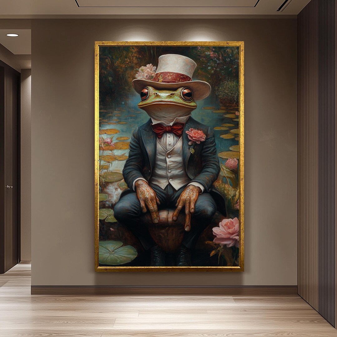 Frog Gentleman Art Print Whimsical Anthropomorphic Animal Wall Decor ...