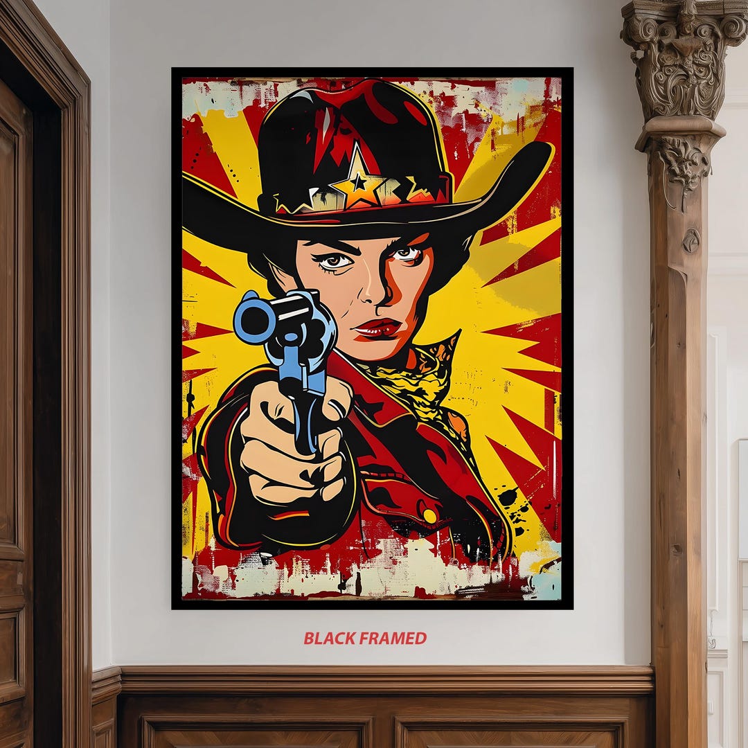 Cowgirl With Gun Canvas, Western Pop Art , Badass Woman Wall Decor ...