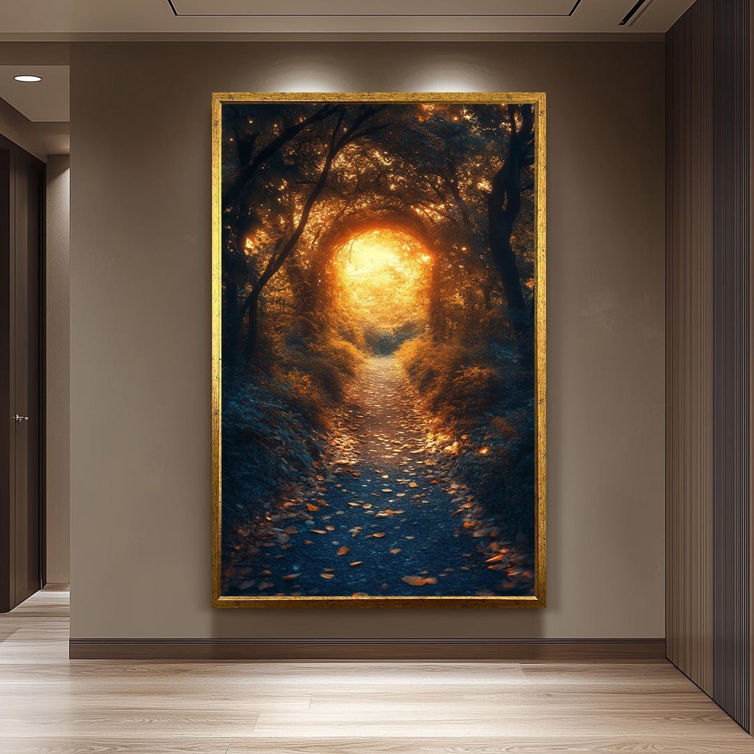 Golden Light Forest Pathway Canvas Print, Mystical Nature Wall Art - Etsy