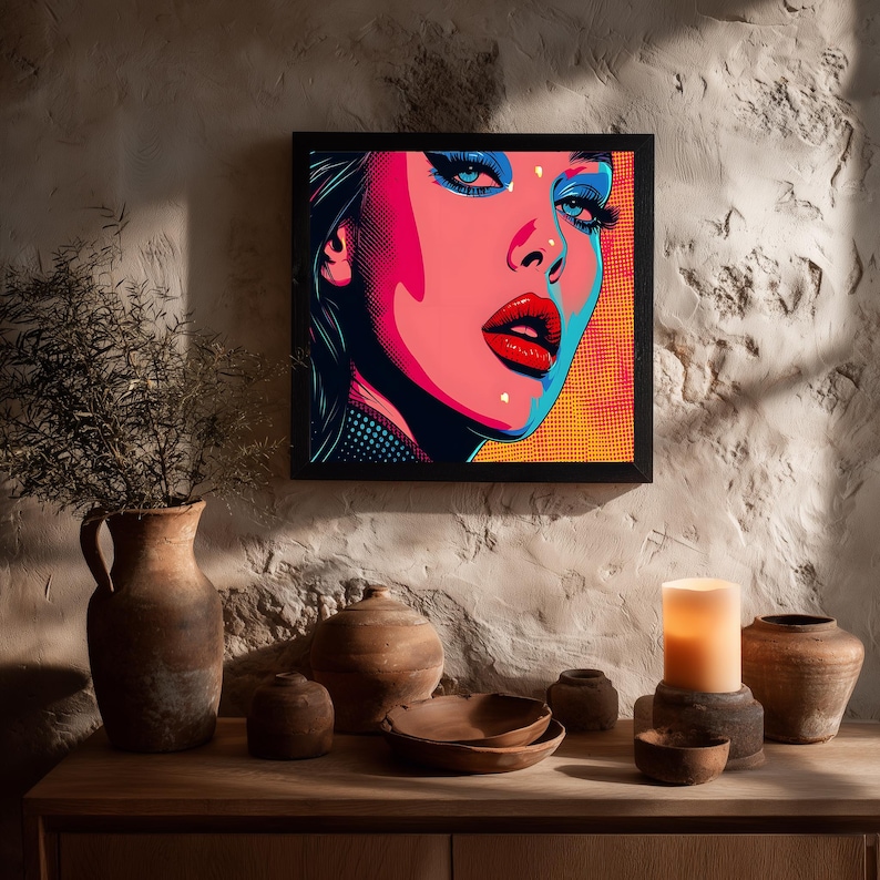 Pop Art Woman Canvas Print, Retro Comic Book Style, Beauty Salon Decor ...