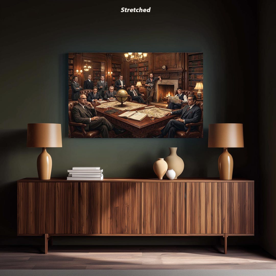 Gangster Meeting Canvas Print, Crime Cinema, Man Cave Decor - Etsy