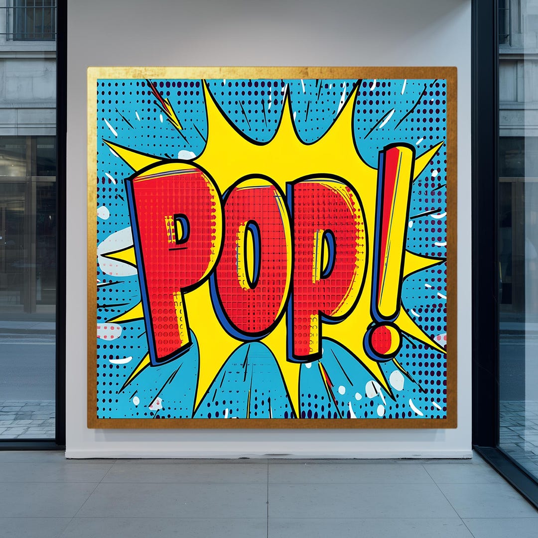 Pop!" Comic Book Art Canvas, Retro Pop Art Wall Decor, Colorful ...