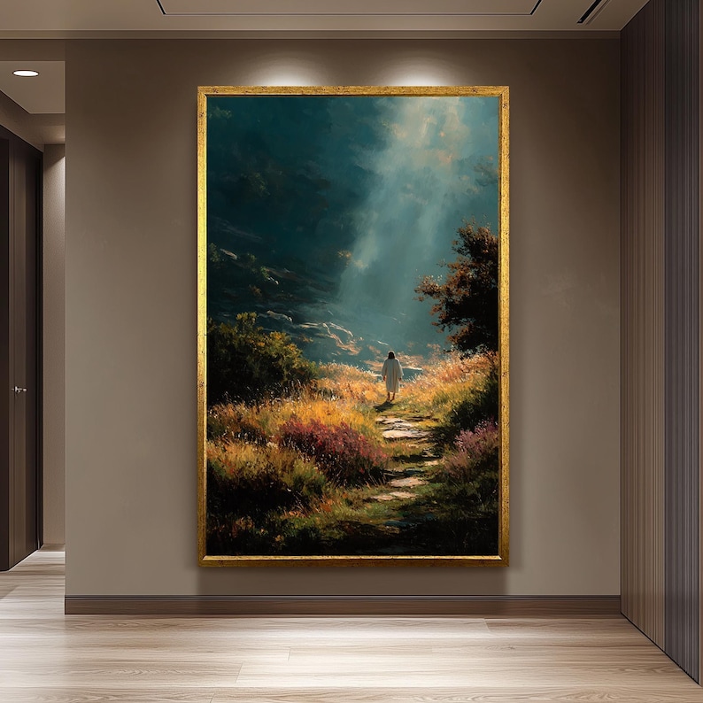 Jesus Walking in Nature Canvas Print | Peaceful Christian Wall Art With ...