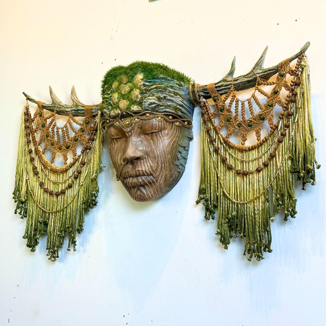 Fiber Wall Sculpture With Macrame - Nature-inspired Boho Wall Art ...