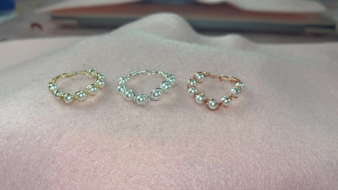 Wire Wrapped Beaded Ring - Etsy