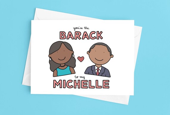 Obama Card Barack Obama Card Barack and Michelle Obama | Etsy