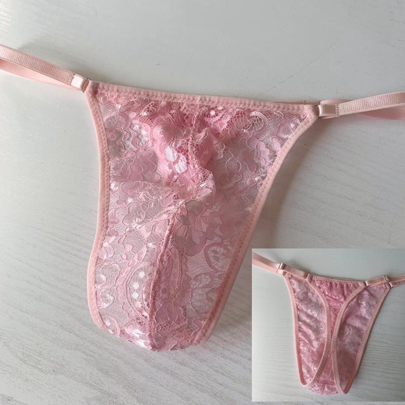 Men's Pink Lace Thong - Etsy