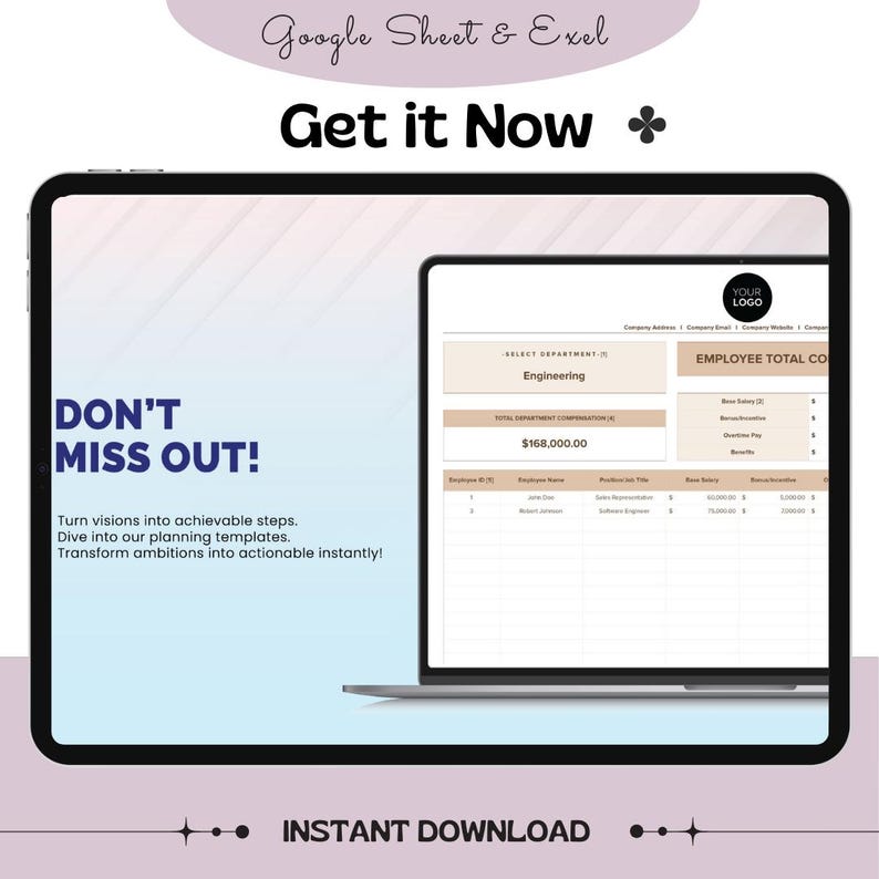 Employee Total Compensation Calculator HR Sheet | Salary and Benefits ...