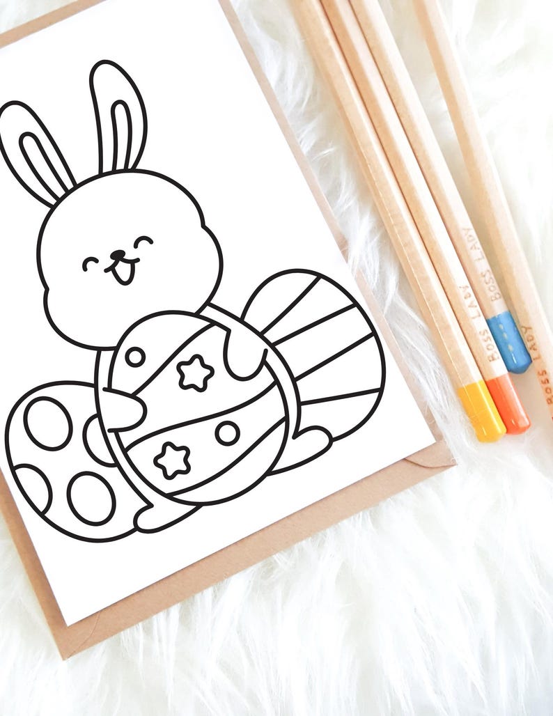 24 Easter Coloring Pages for Kids & Toddlers - Instant Digital Download ...