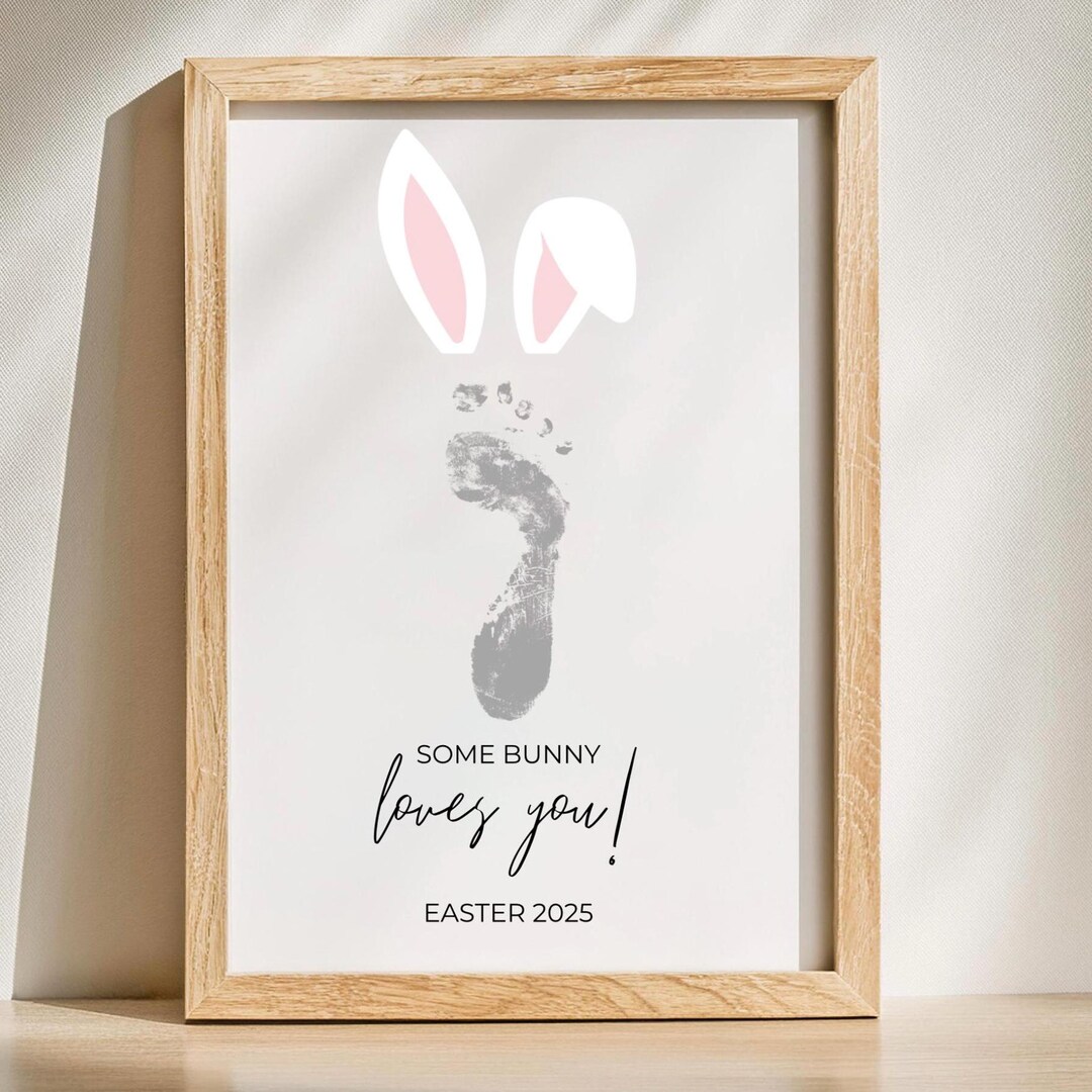 Easter Bunny Footprint Art | DIY Baby Footprint Keepsake | Some Bunny ...