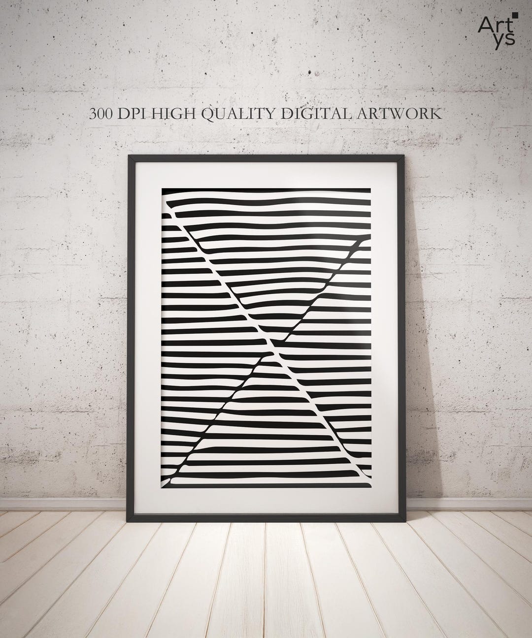 Black and White Stripe Art, Minimalist Abstract Print, Modern Graphic ...
