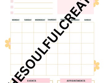 Minimalist Aesthetic Monthly Planner - Etsy