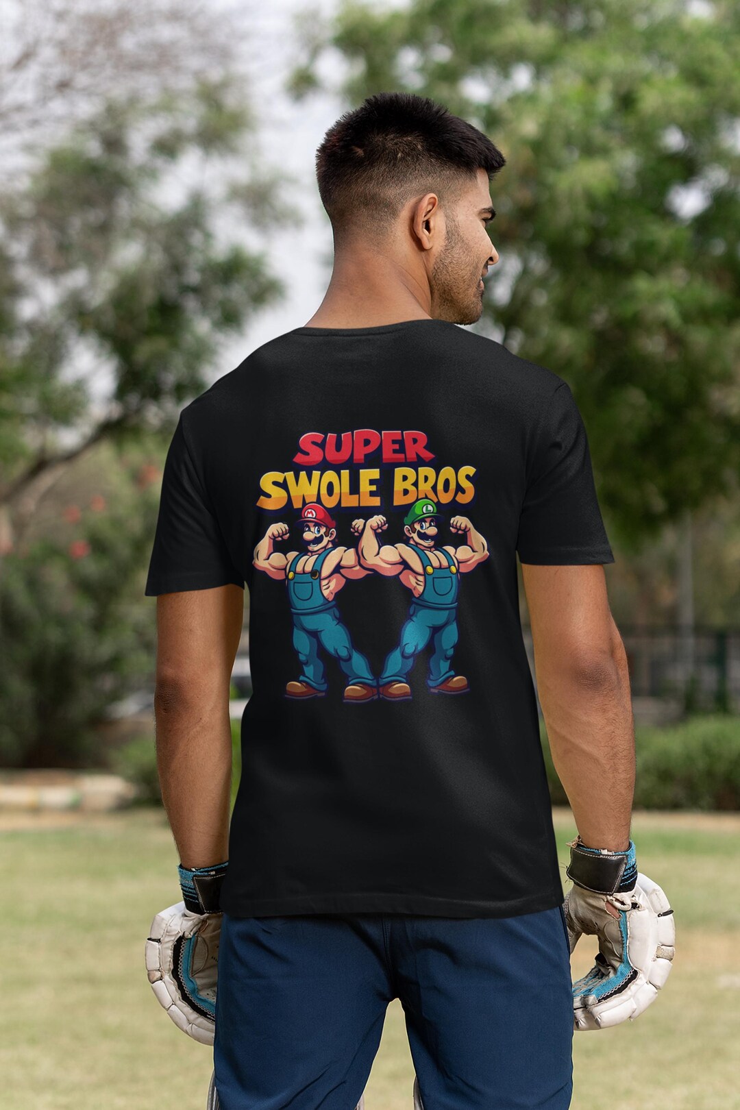 Super Swole Bros T-shirt: Funny Gaming Gym Parody - Etsy